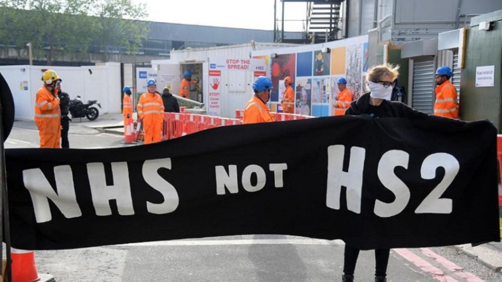 London protesters demand funds be diverted from HS2 to bolster health ...